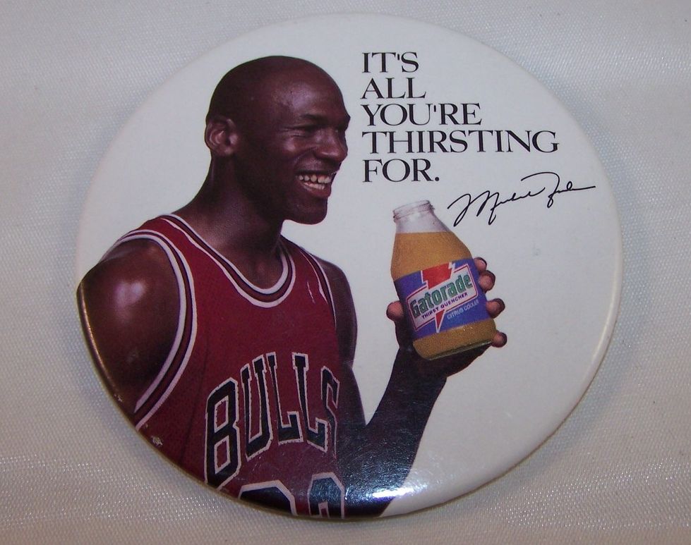 Vintage Gear: Michael Jordan Gatorade Pin - Air Jordans, Release Dates ...