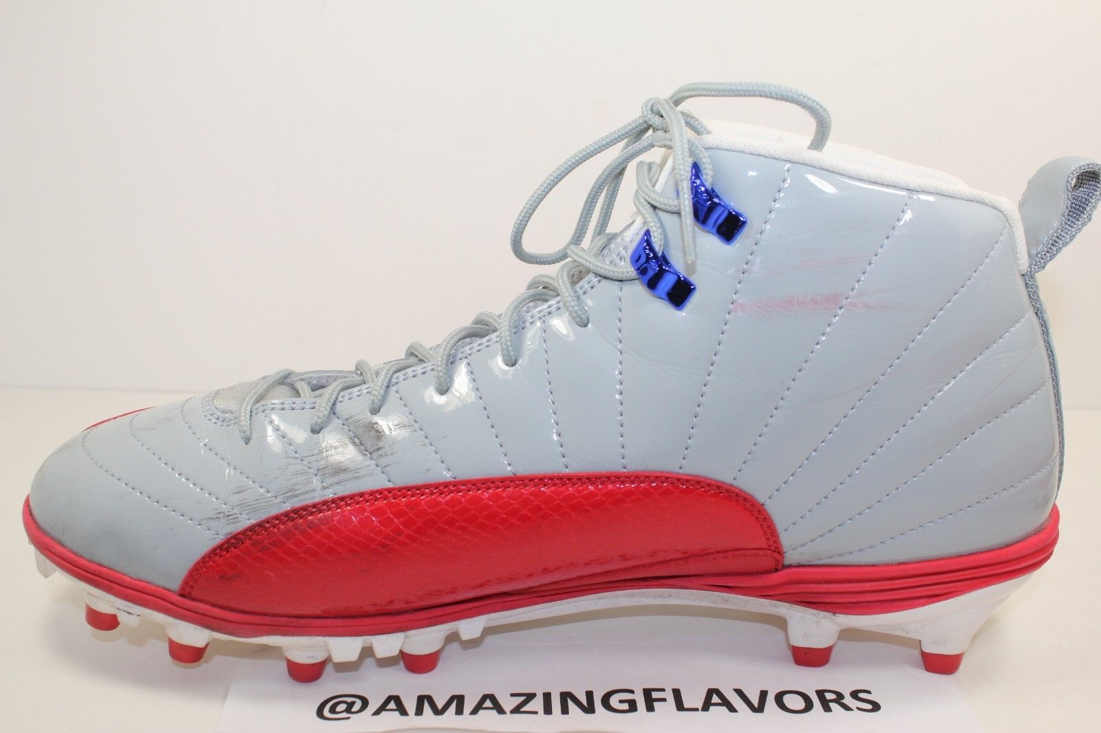 Air Jordan 12 Cleats: Hakeem Nicks New York Giants PE - Air Jordans ...