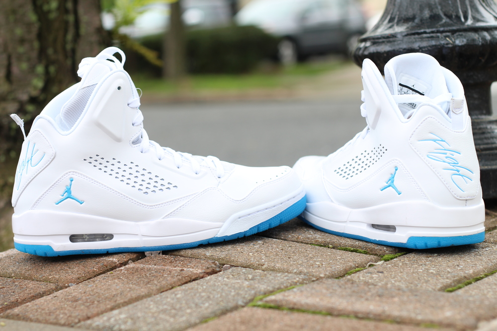 Jordan Flight 45 High: White - Carolina Blue - Air Jordans, Release ...